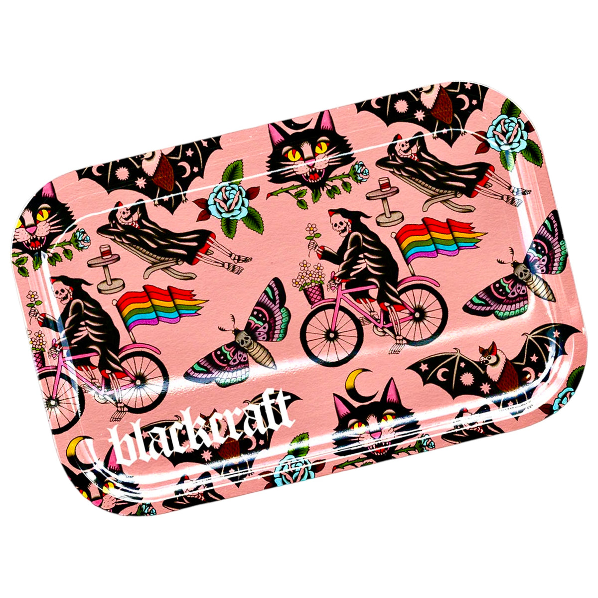 Blackcraft Reaper's Trip Medium Rolling Tray – Smoke Glass Vape