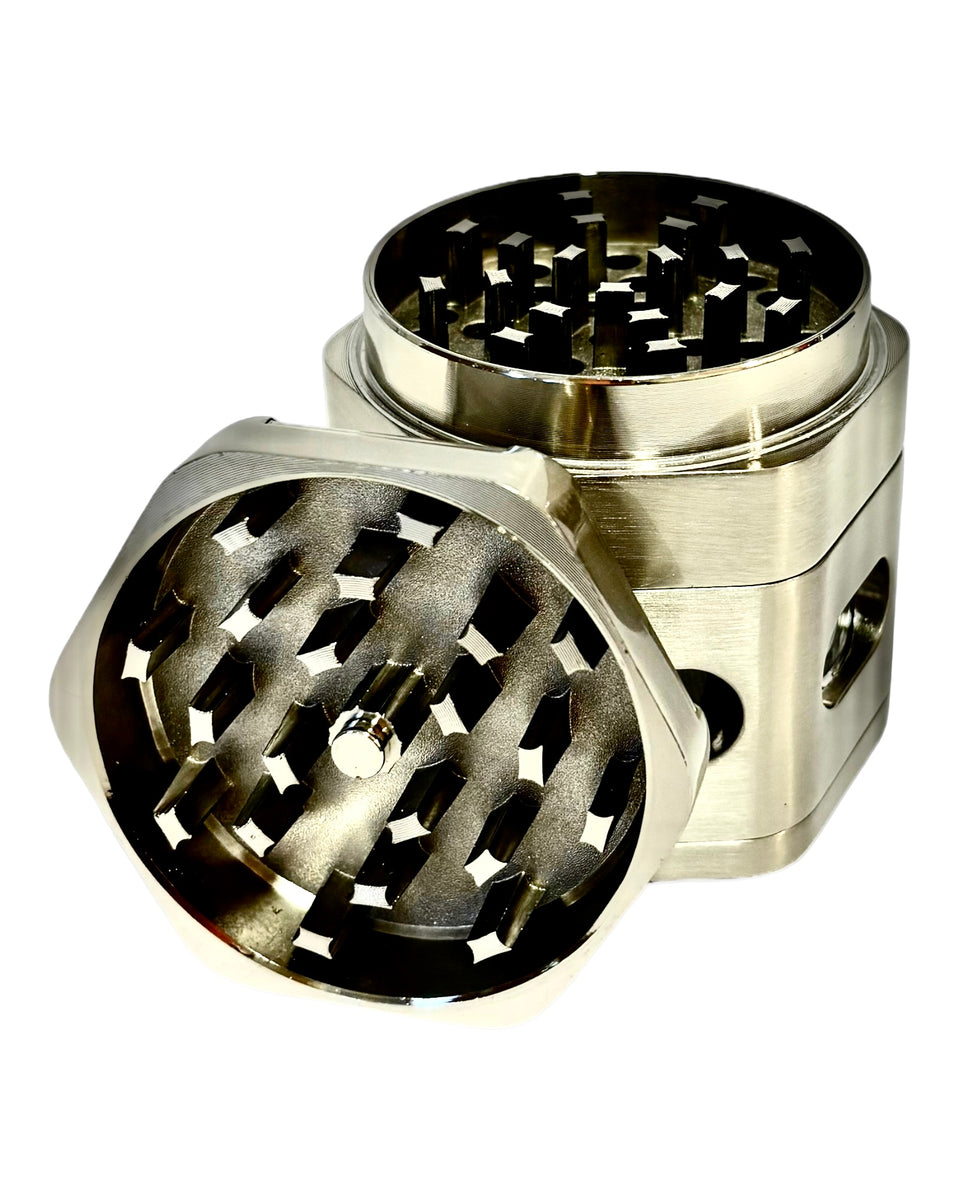 Chromium Crusher Hexagon Magnetic Grinder – Smoke Glass Vape