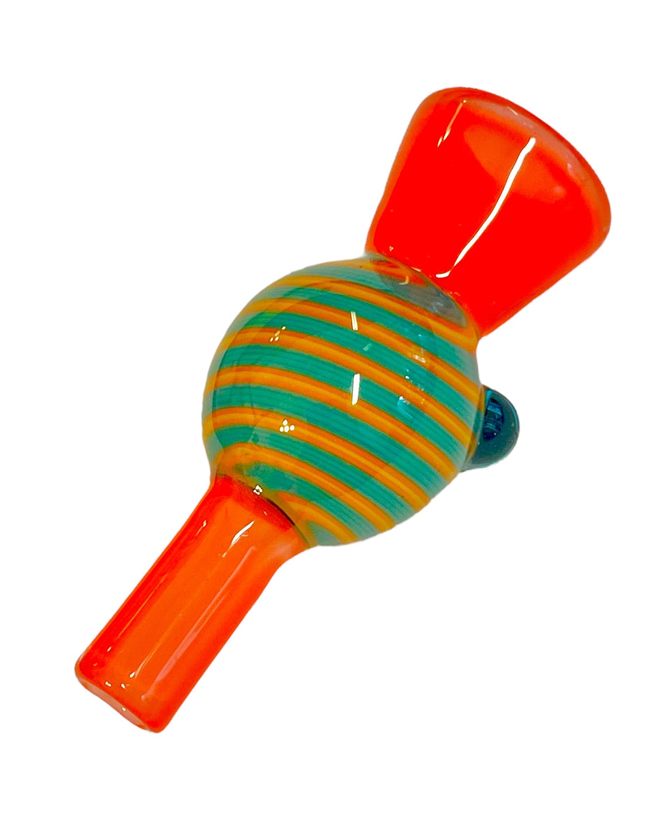 Tube Cane Color Bubble Carb Cap – Smoke Glass Vape