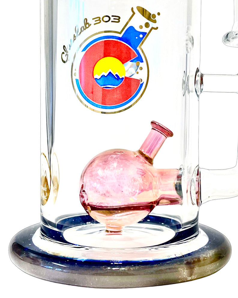 Fumed 3D Logo Perc Water Pipe – Smoke Glass Vape