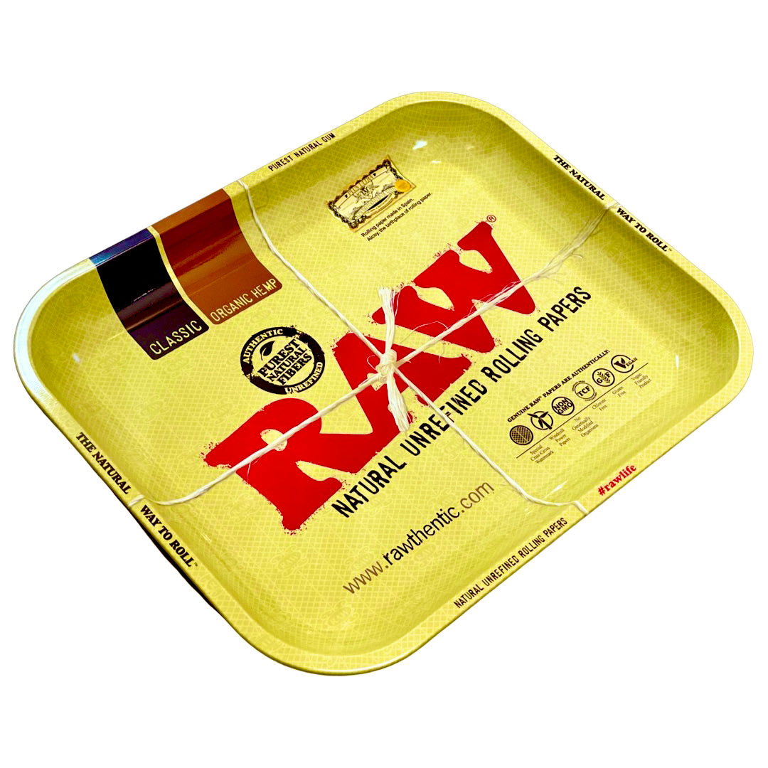 RAW Classic Large Rolling Tray – Smoke Glass Vape