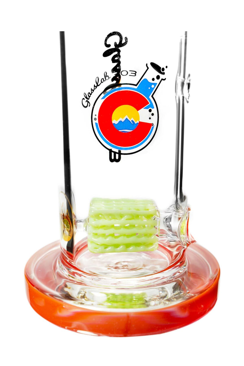 Colored Lace Rectangle Rig – Smoke Glass Vape