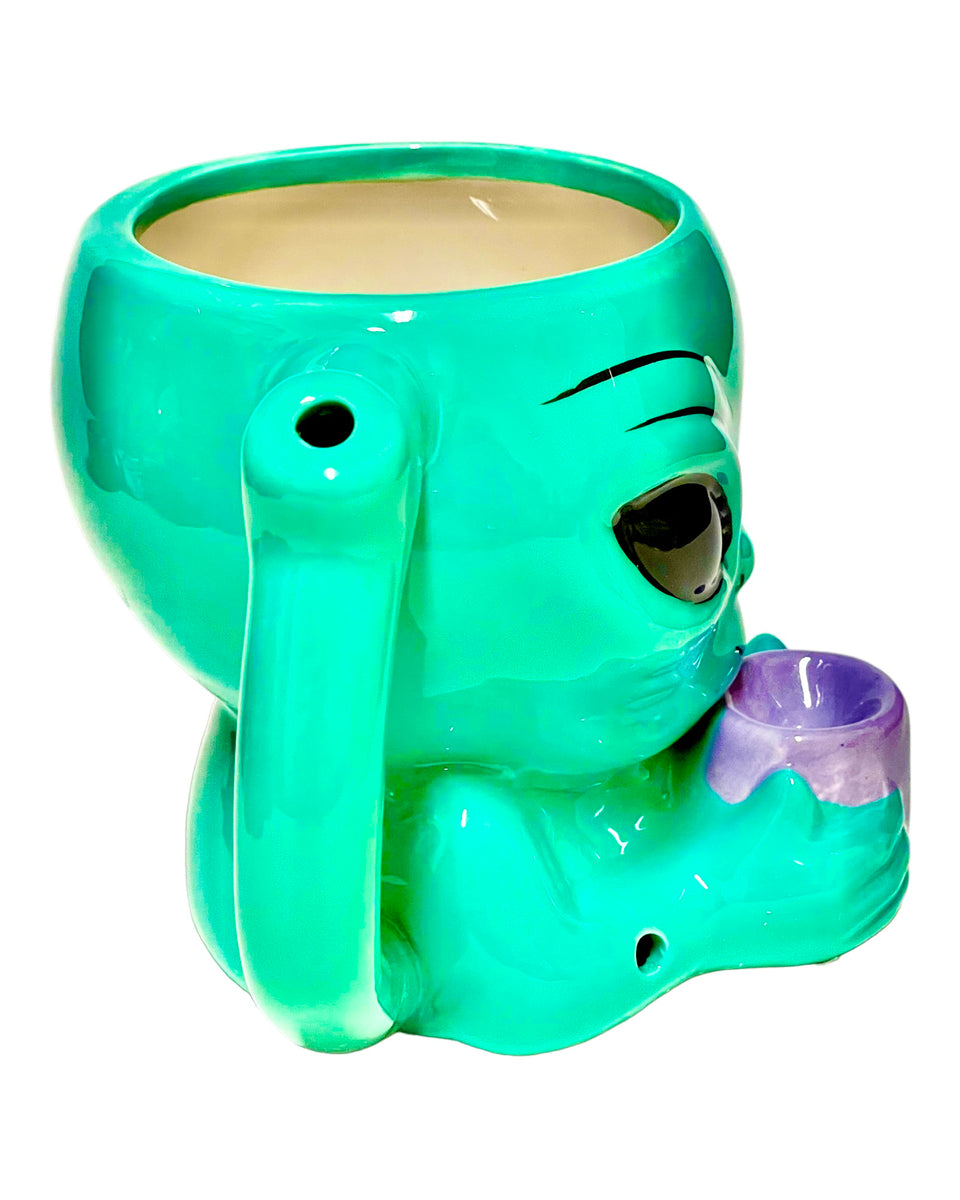 Alien Ceramic Mug Pipe – Smoke Glass Vape