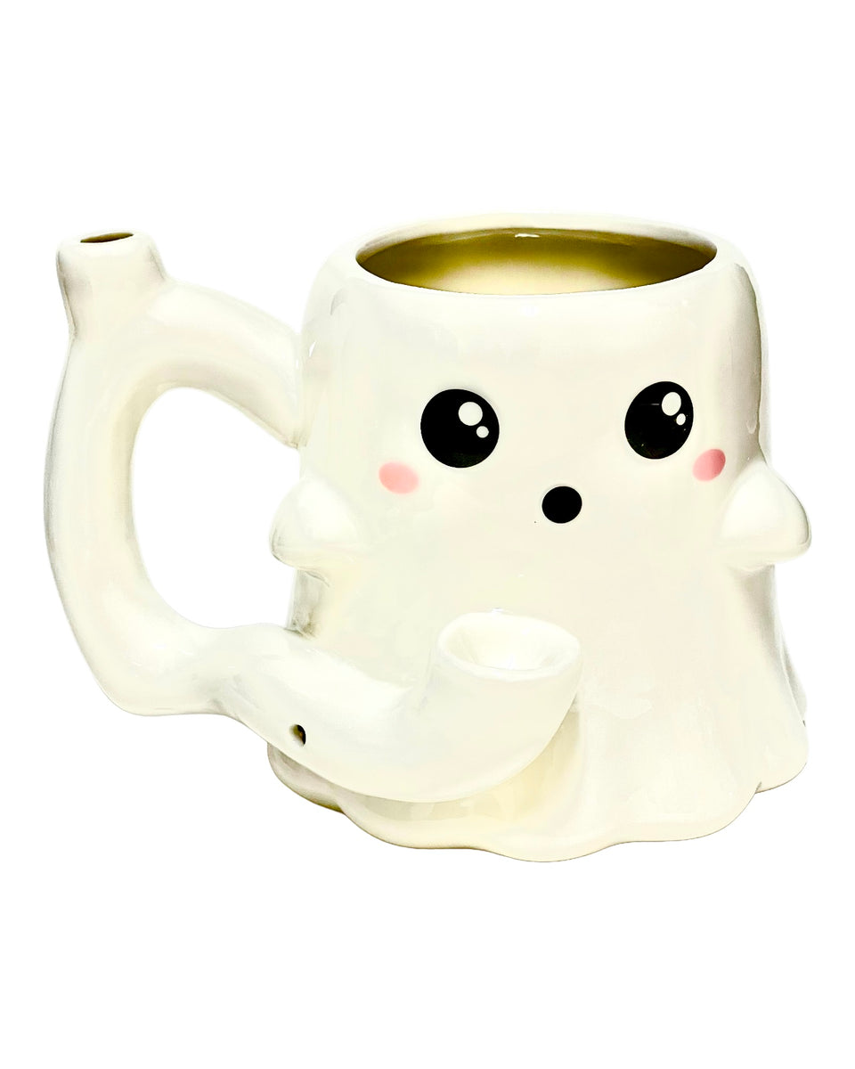 Ghost Ceramic Mug Pipe – Smoke Glass Vape