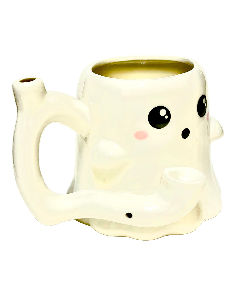 Ghost Ceramic Mug Pipe – Smoke Glass Vape